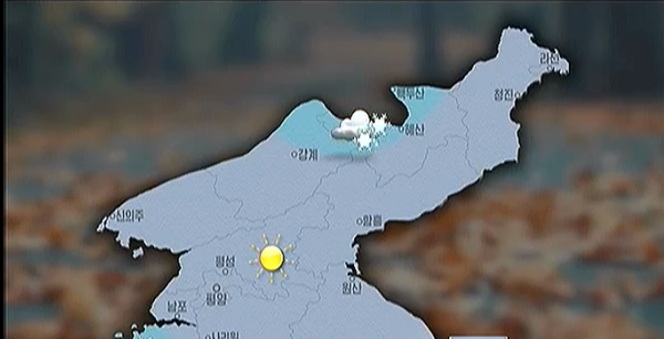 [오늘의 북한 날씨] 북부내륙 일부 지역, 황남 서부지역 구름끼고 눈